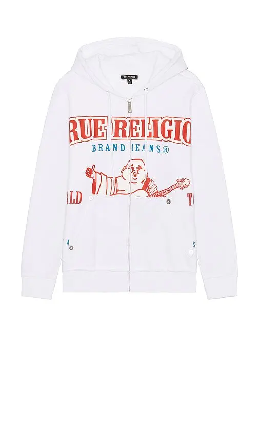 Buy True Religion Exaggerated Icon Zip Hoodie - Optic White At 59